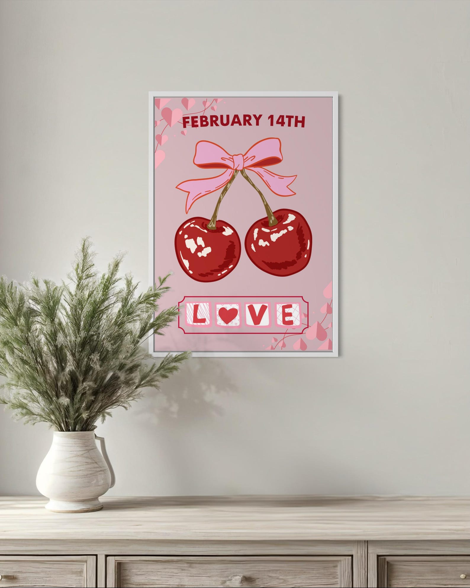 Sweet Printable Valentines Card, Poster, Girly Gift - Etsy