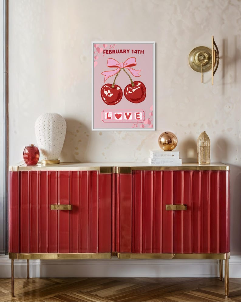 Sweet Printable Valentines Card, Poster, Girly Gift - Etsy