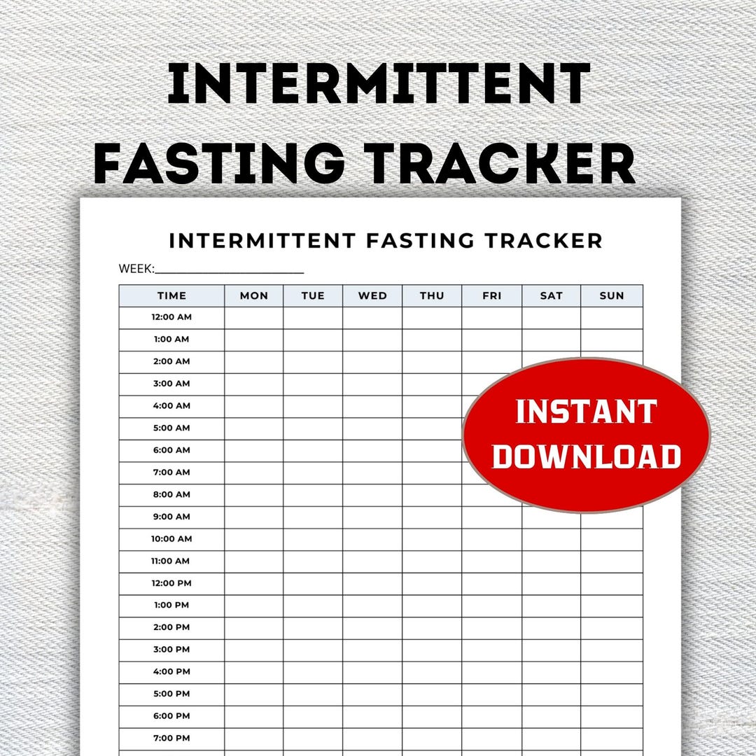 Intermittent Fasting Tracker Printable - 16/8, 18/6 & OMAD Fasting ...