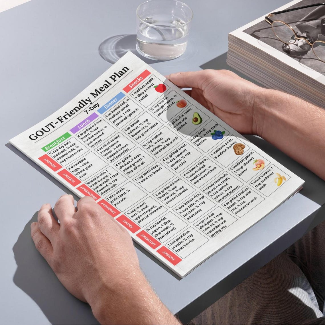 Gout-friendly Meal Plan, 7-day Low Purine Meal Ideas, Gout Food List ...