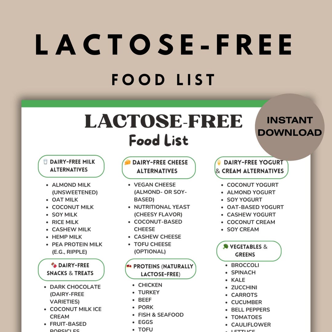 Lactose-free Food List PDF, Lactose Free Diet, Lactose Free Foods ...