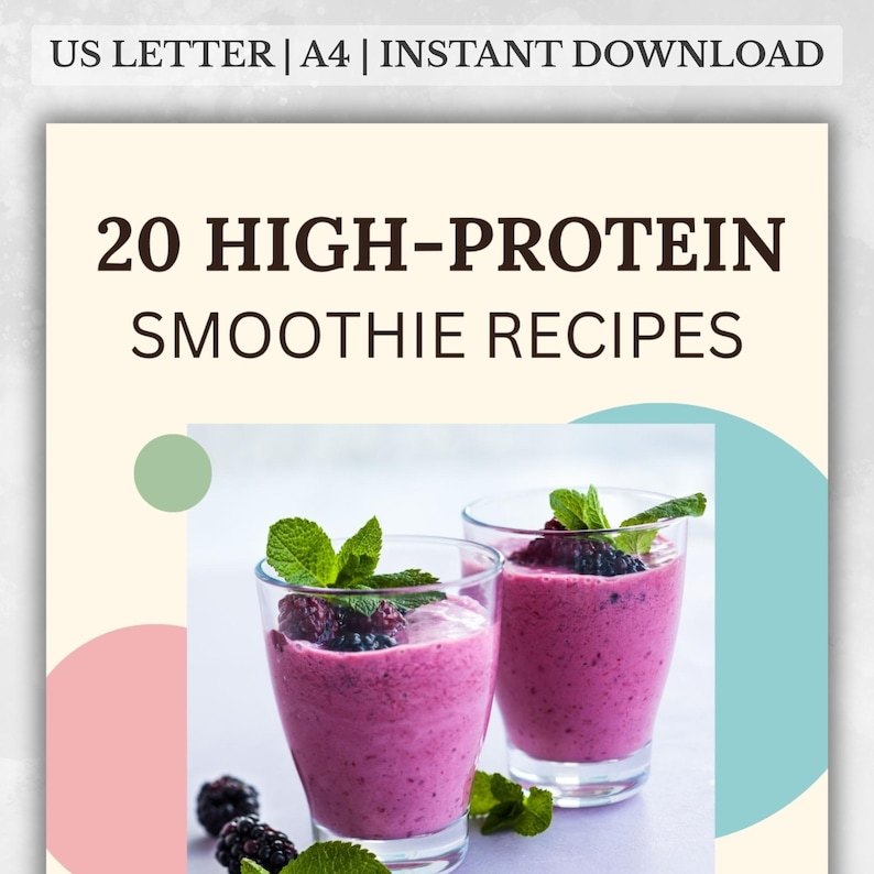 Protein Smoothie Recipes PDF, High Protein Smoothies, Simple Protein ...