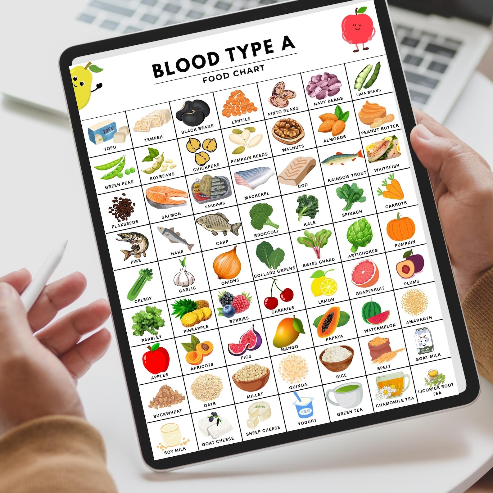 Blood Type A Food List – 63 Beneficial Foods | Printable Diet Chart PDF ...