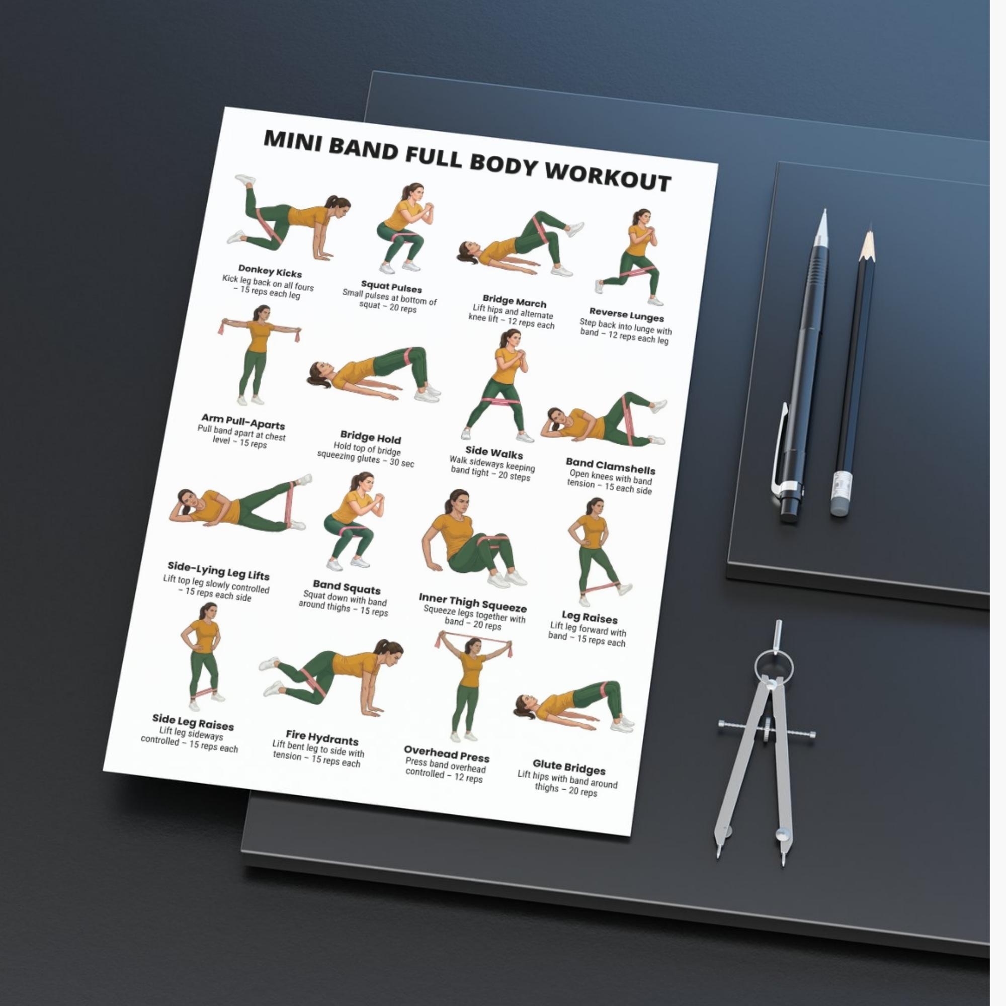 Mini Band Workout Printable PDF, Full Body Resistance Band Routine ...