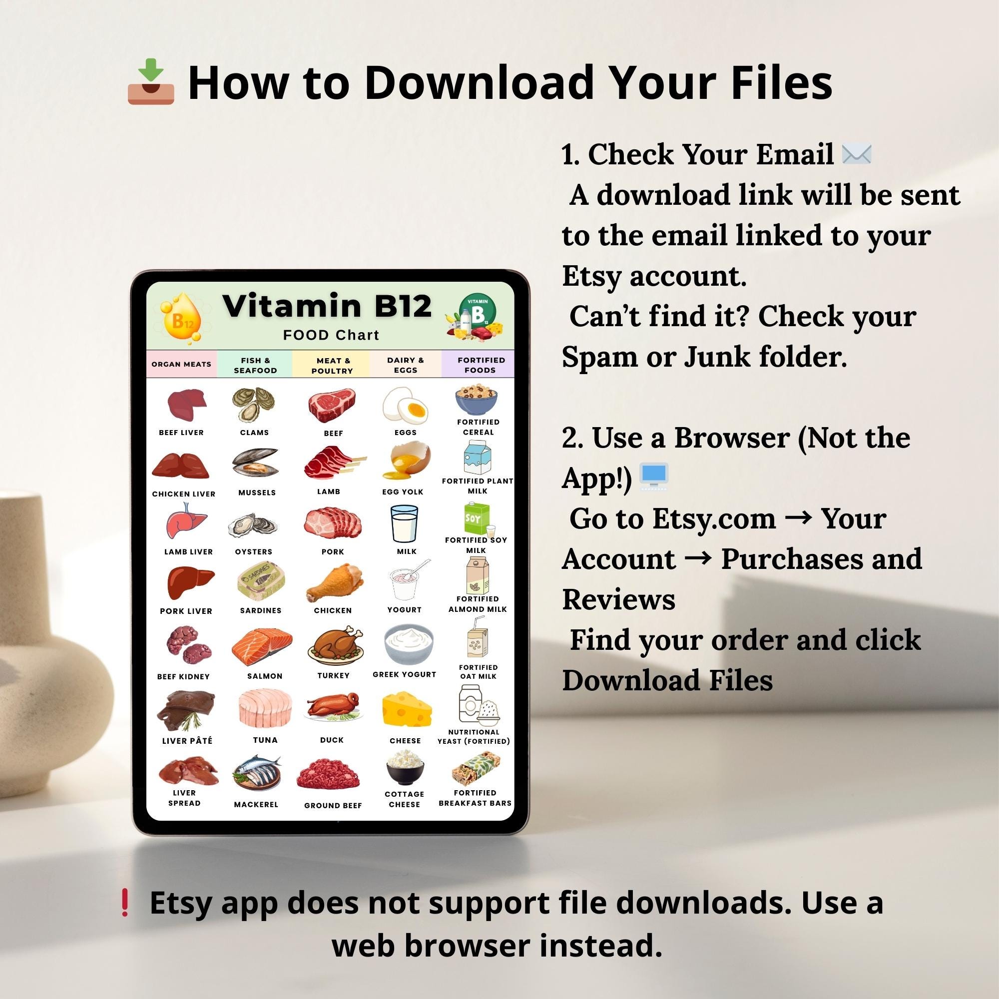 Vitamin B12 Food Chart, B12 Foods List, Vitamin B12 Sources, High B12 ...