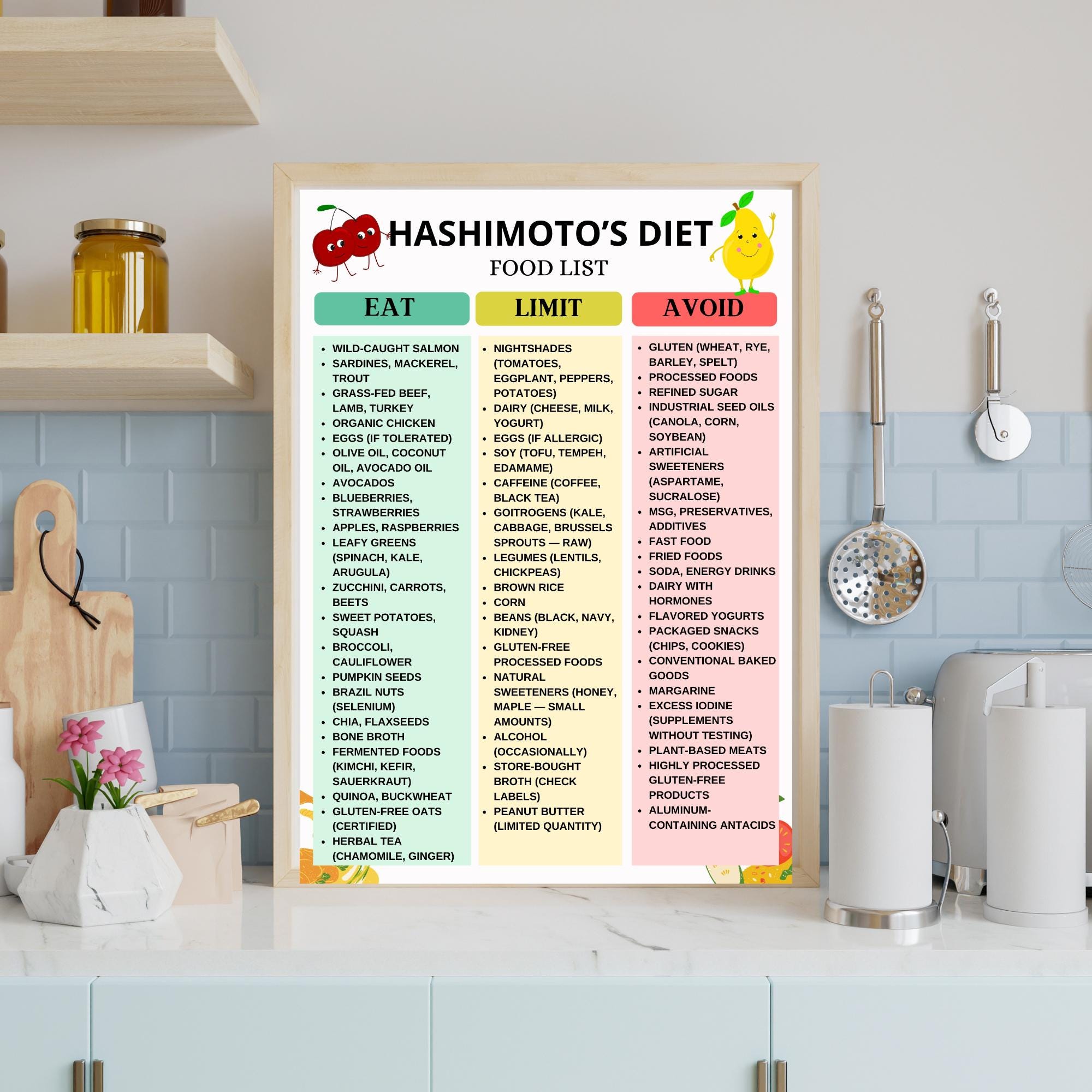Hashimoto's Diet Food List, Thyroid & Hypothyroid Foods Chart ...