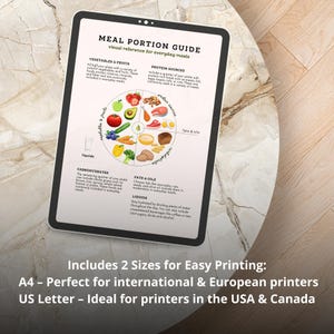 Portion Plate Guide, Visual Meal Chart, Macronutrient Food Groups ...