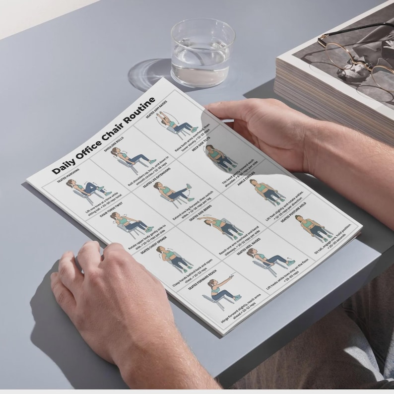Chair Exercises Office Routine Printable PDF | Daily Seated Chair ...