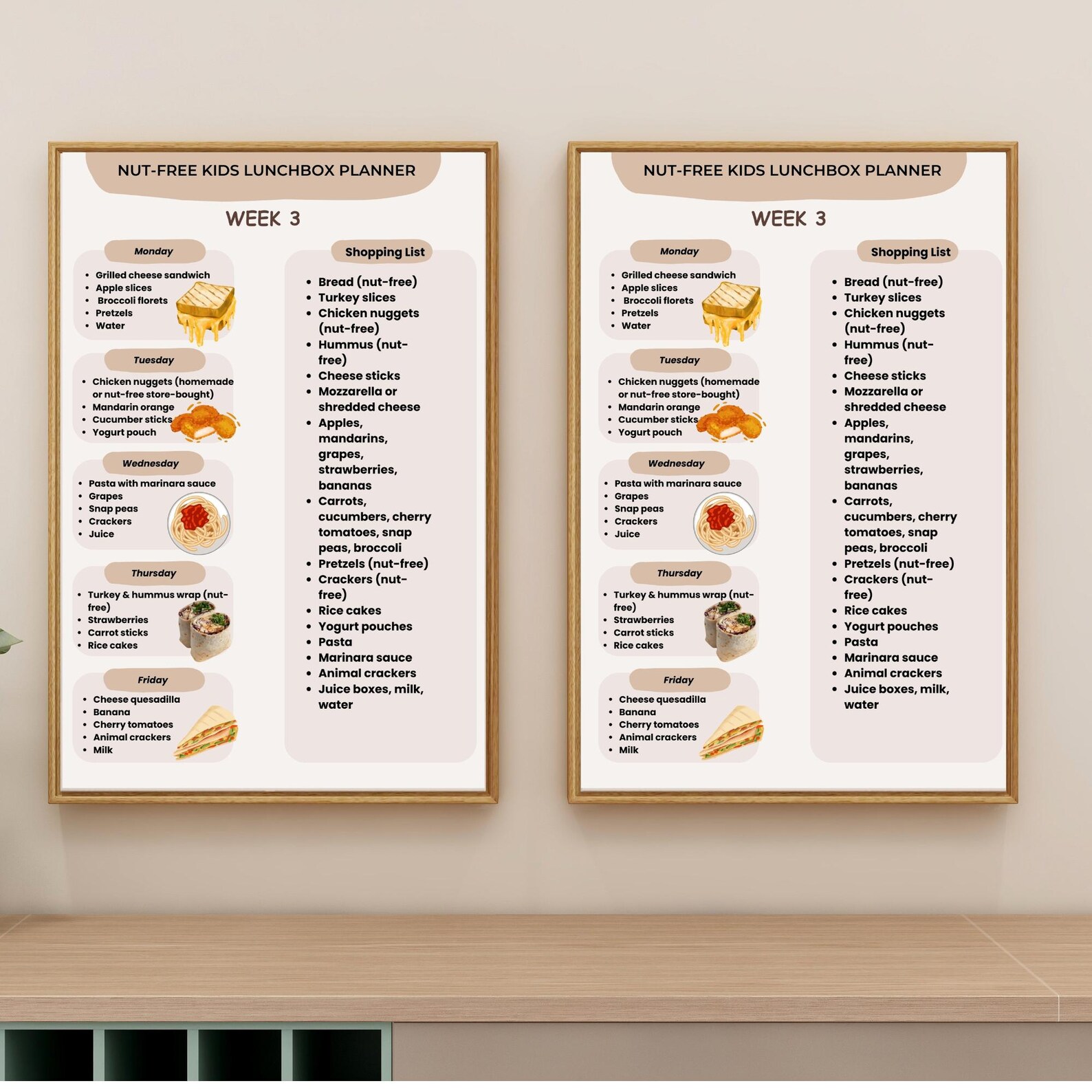Nut-free Kids Lunchbox Planner | 4-week School Meal Plan & Grocery List ...