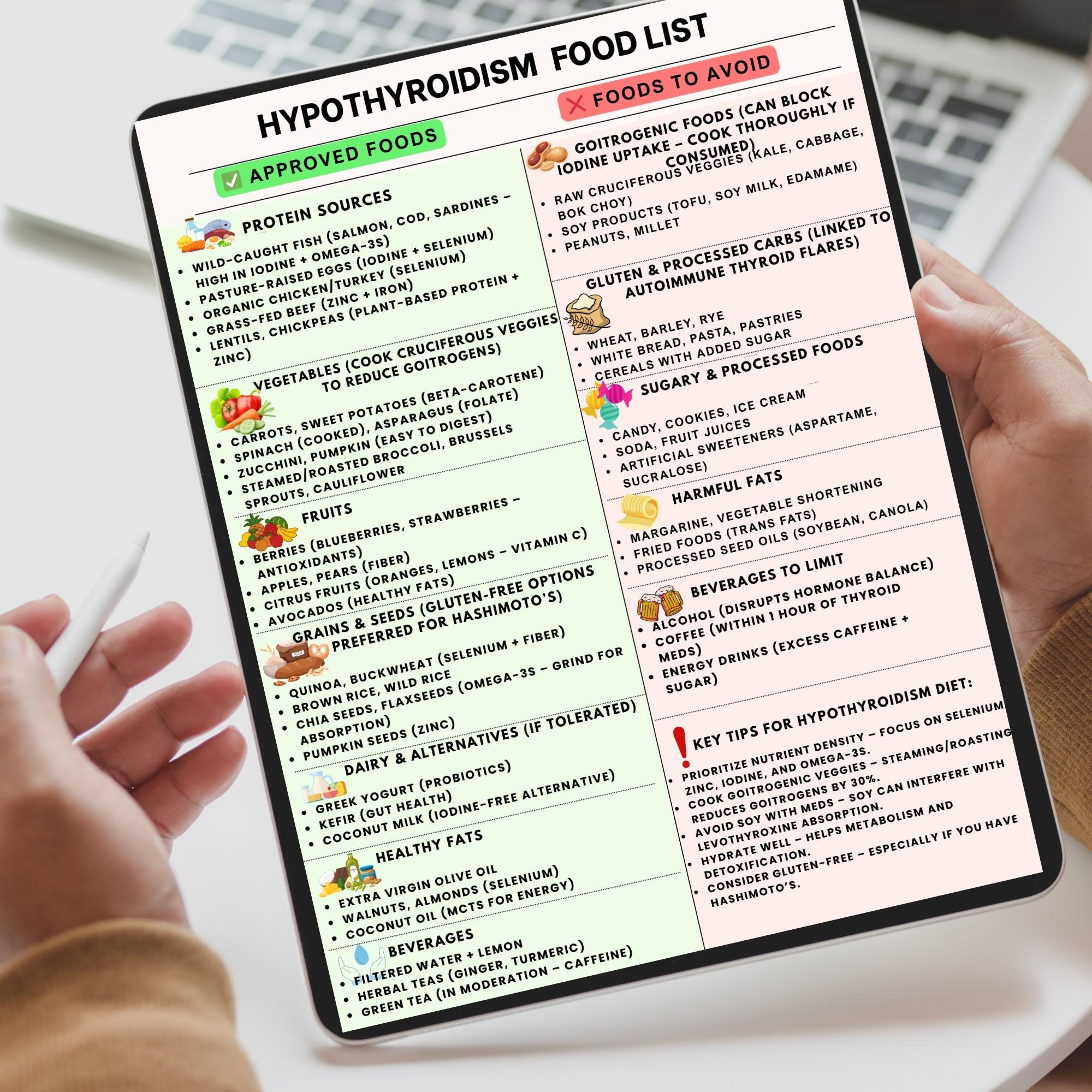 Hypothyroidism Grocery List for Hypothyroidism Diet Meal Plan, Thyroid ...