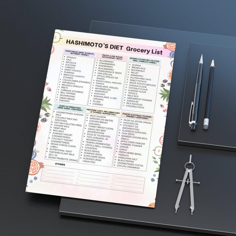 Hashimoto’s Diet Grocery List, Thyroid & Hypothyroid Foods Chart ...