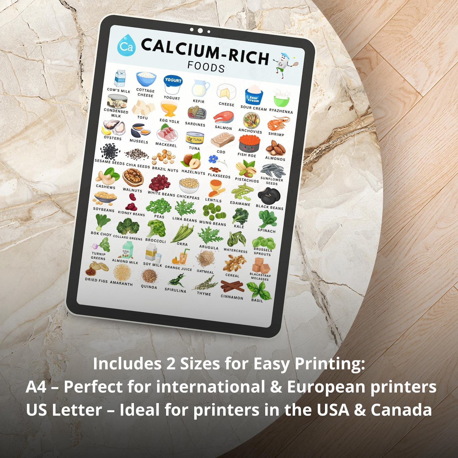 High Calcium Food Chart, Calcium-rich Foods List, Osteoporosis Food ...