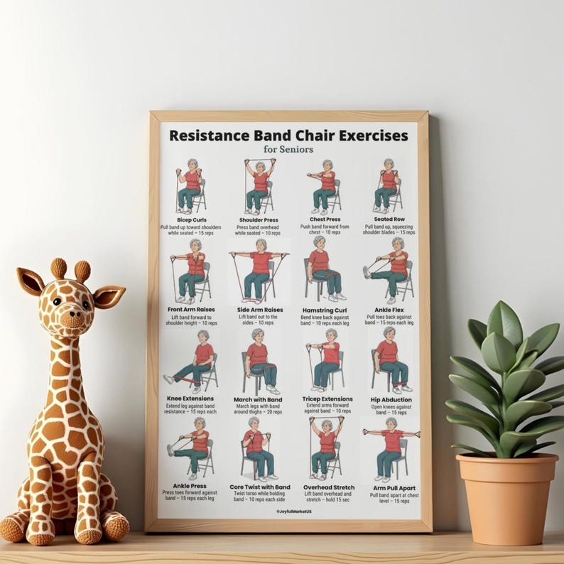 Resistance Band Chair Exercises for Seniors | Seated Resistance Band ...