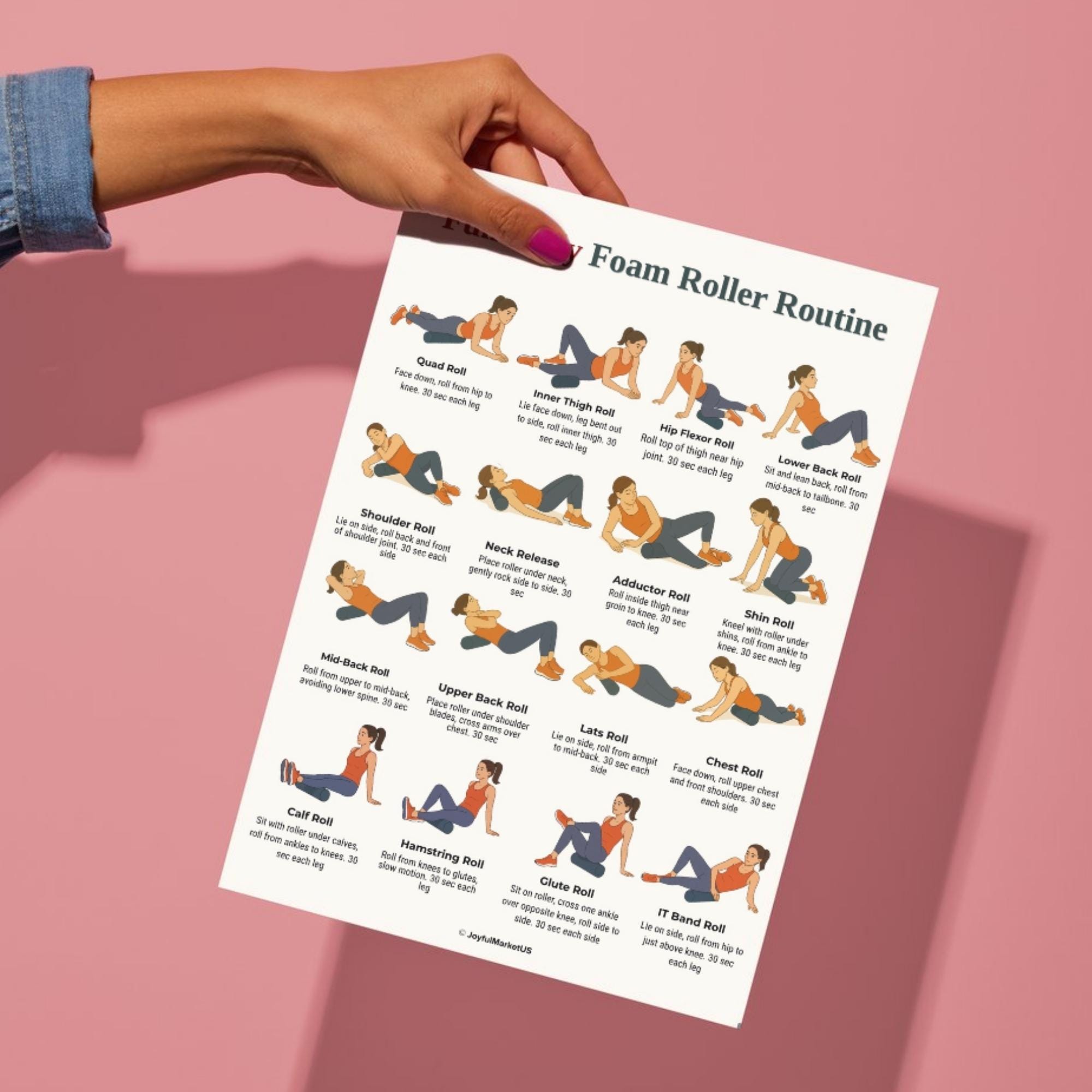 Full Body Foam Roller Routine Chart | Printable Foam Rolling Exercises ...