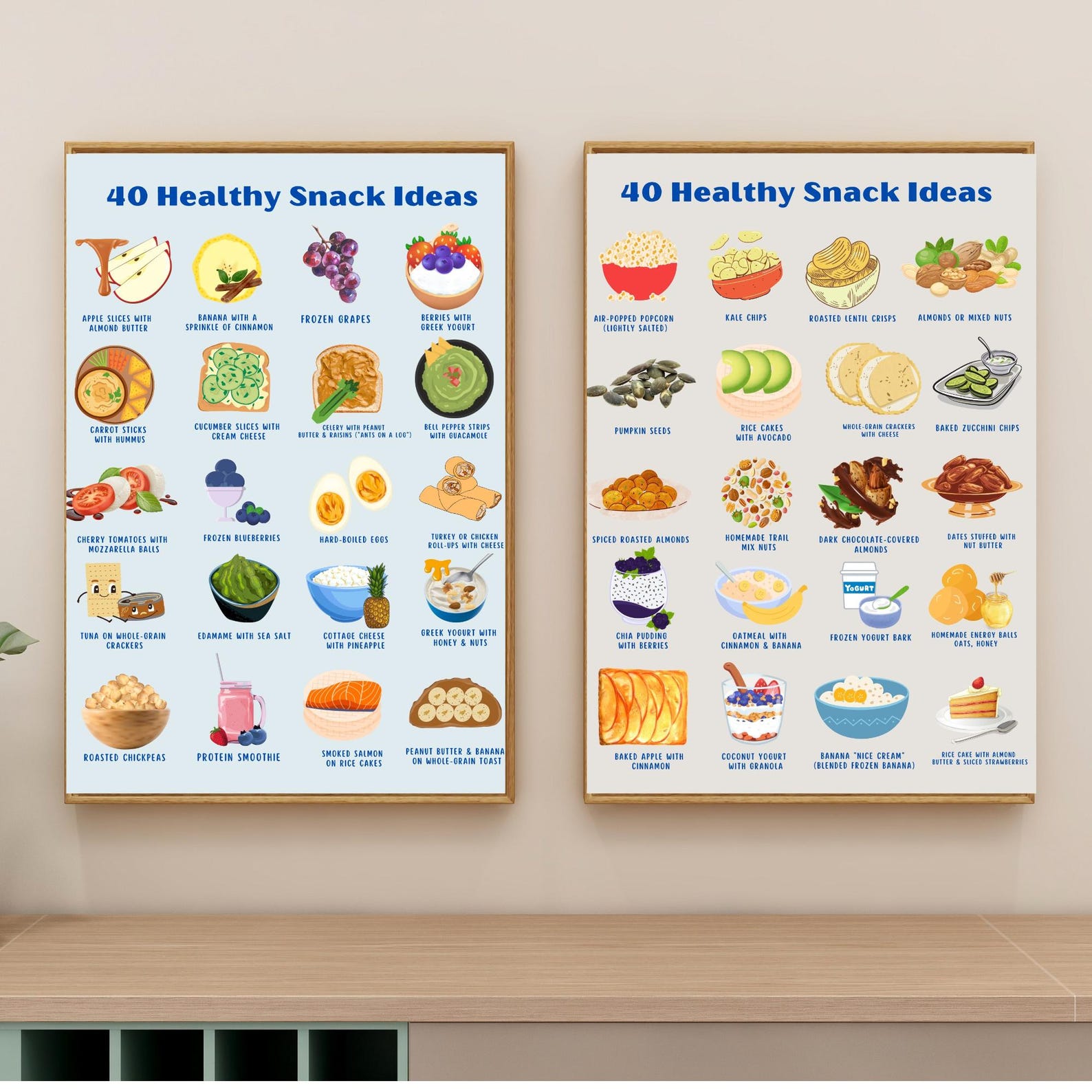 Healthy Snack Ideas Printable PDF – 40 Snack Options for Home, Work ...
