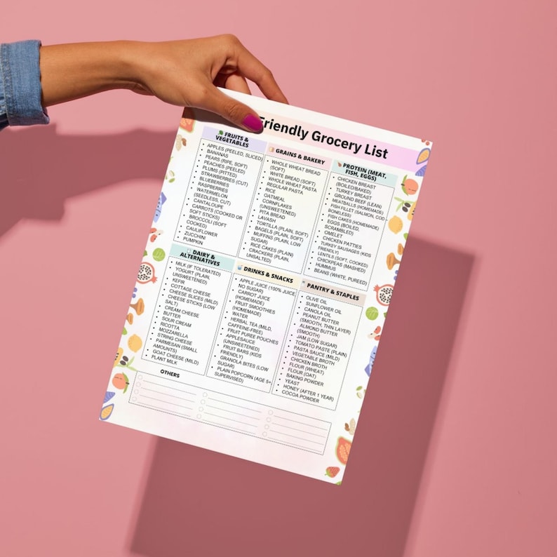 Kids Friendly Grocery List, Toddler Food Chart, Children Food List ...