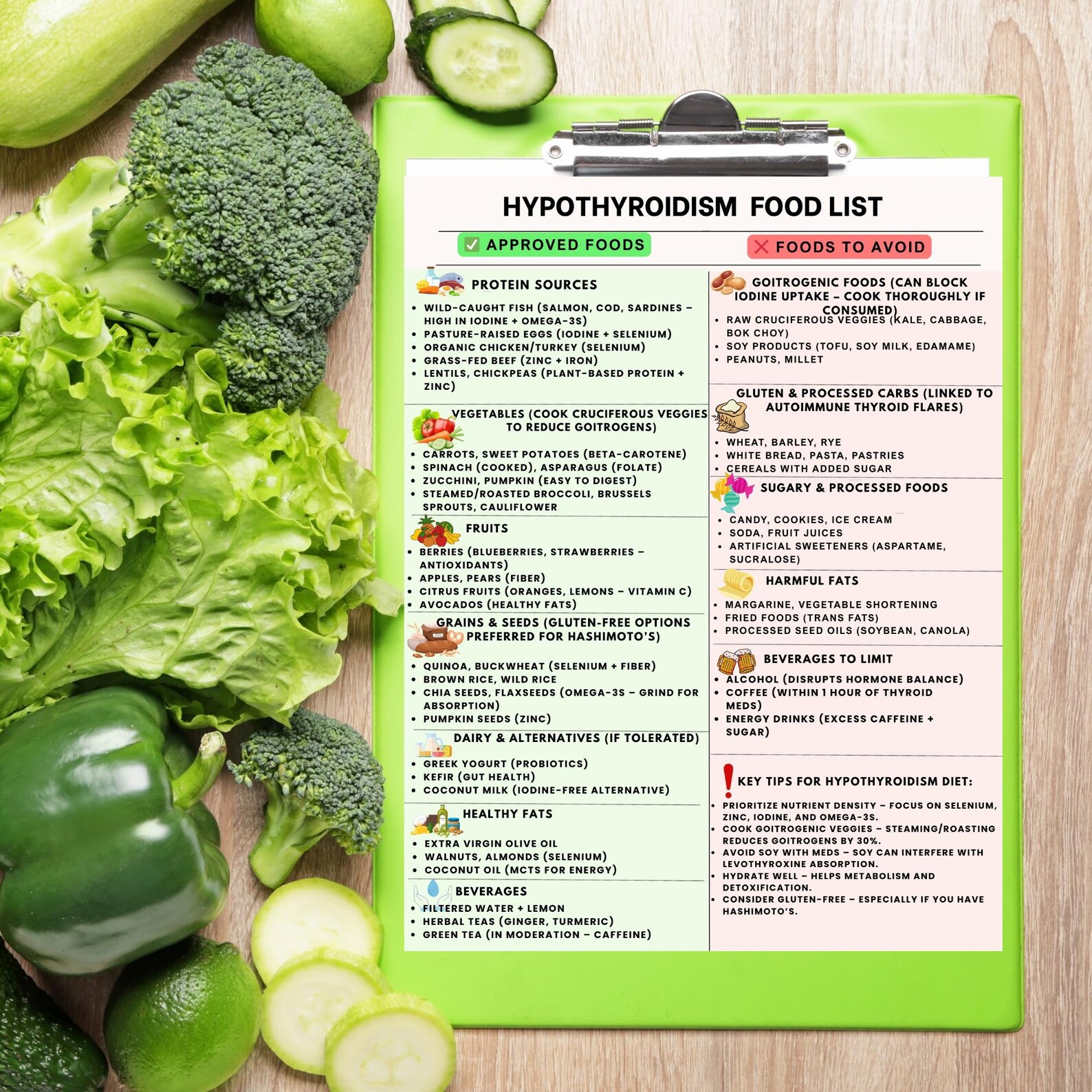 Hypothyroidism Grocery List for Hypothyroidism Diet Meal Plan, Thyroid ...
