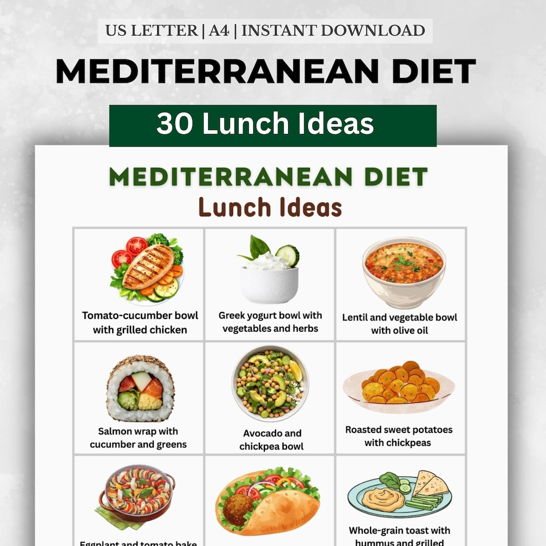 Mediterranean Diet Lunch Ideas Printable | 30 Mediterranean Lunch Ideas ...