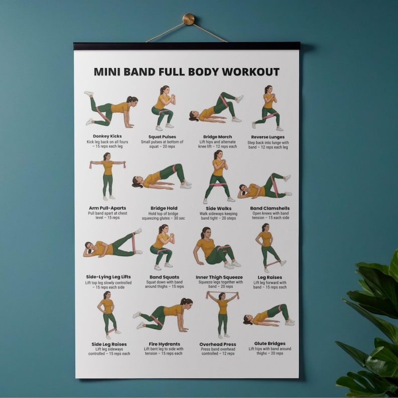 Mini Band Workout Printable PDF, Full Body Resistance Band Routine ...