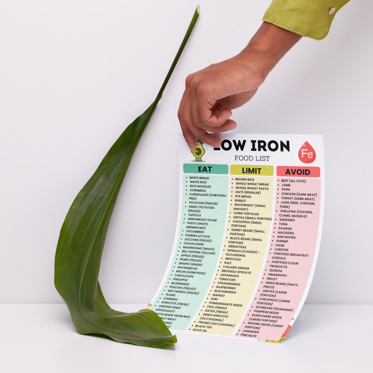 Low Iron Food List, Low Iron Diet Chart, Low Iron Grocery List ...