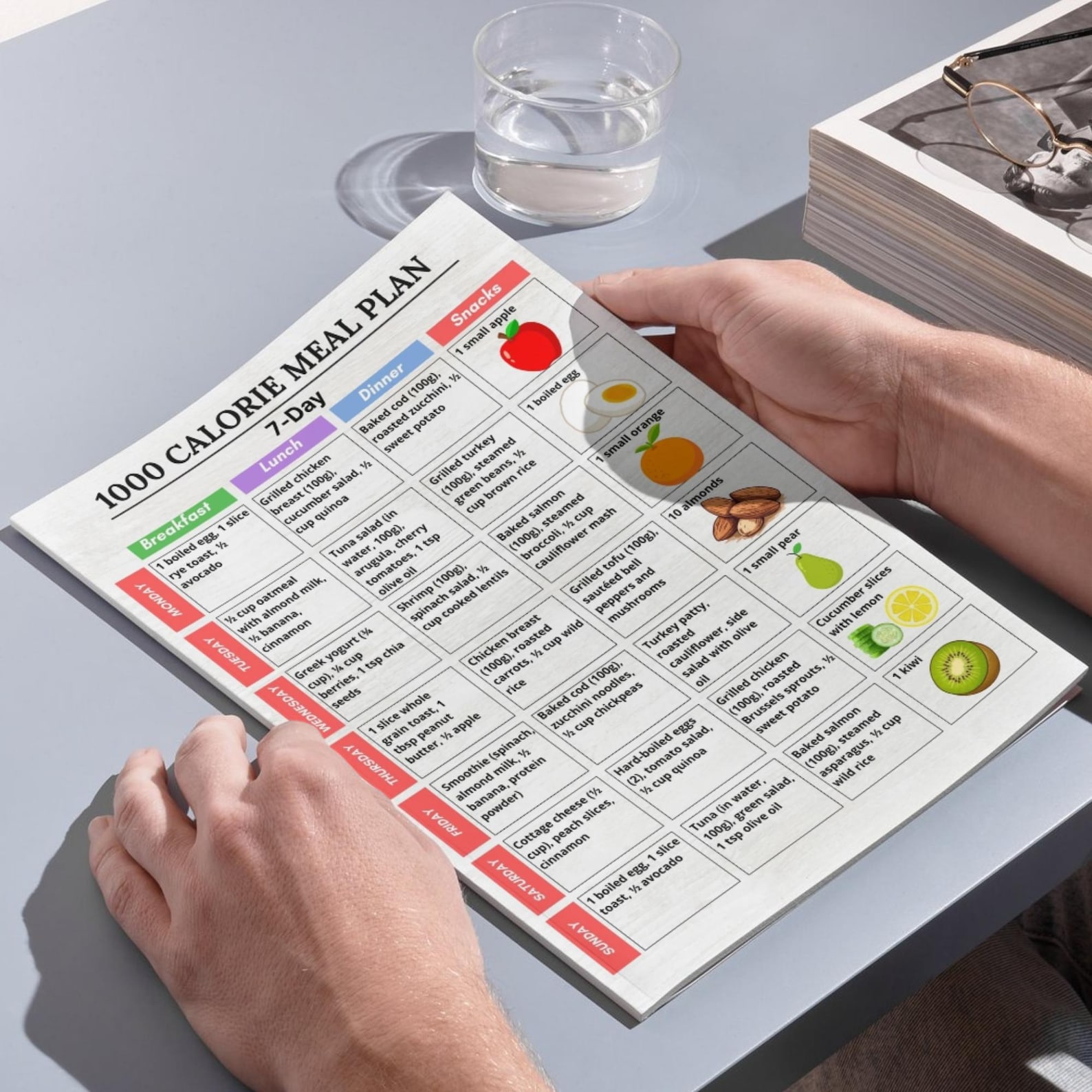 1000 Calories Diet Plan PDF – 7 Day 1000 Calories per Day Menu – Low ...