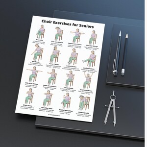 Chair Exercises for Seniors | Seated Chair Workout Chart | Printable ...