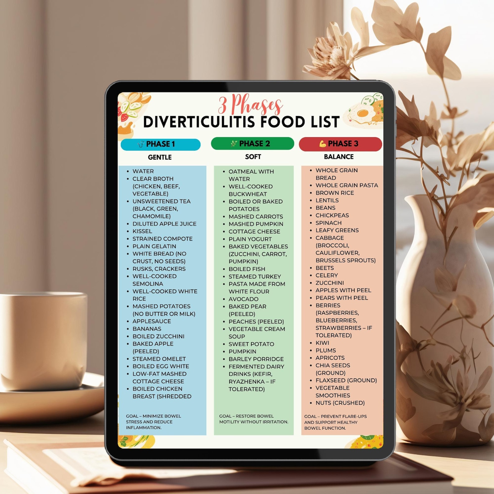 Diverticulitis Food List, Diverticulitis Foods Chart, Low Fiber Food ...