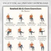 Fall Prevention Balance Exercises for Seniors Printable PDF | Chair ...