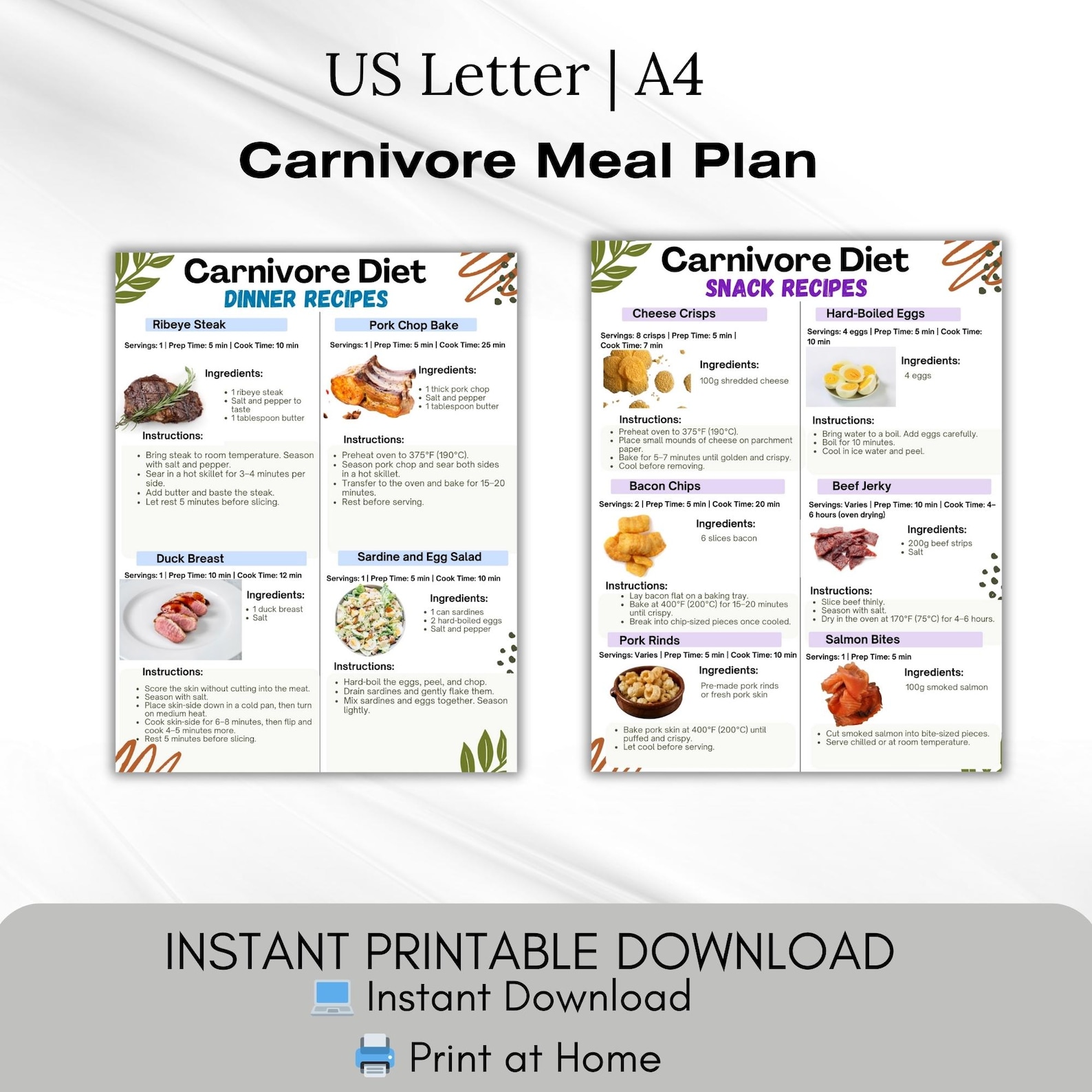 Carnivore Diet Meal Plan PDF – 18 Carnivore Recipes With Bonus Food ...