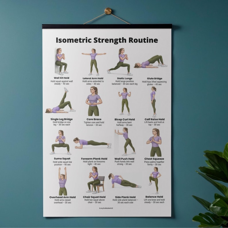 Isometric Strength Routine Printable PDF, Full Body Static Hold ...