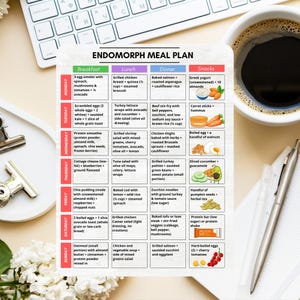 Endomorph Meal Plan PDF, 7-day Macro-based Food Schedule, Calorie ...