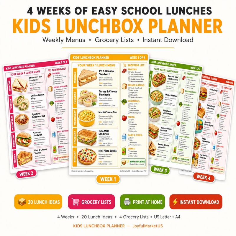 Weekly Lunchbox Planner - Etsy