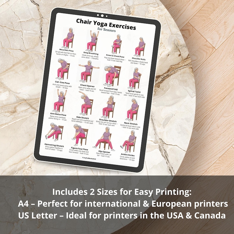Chair Yoga for Seniors | Seated Chair Yoga Exercises Chart | Home Yoga ...