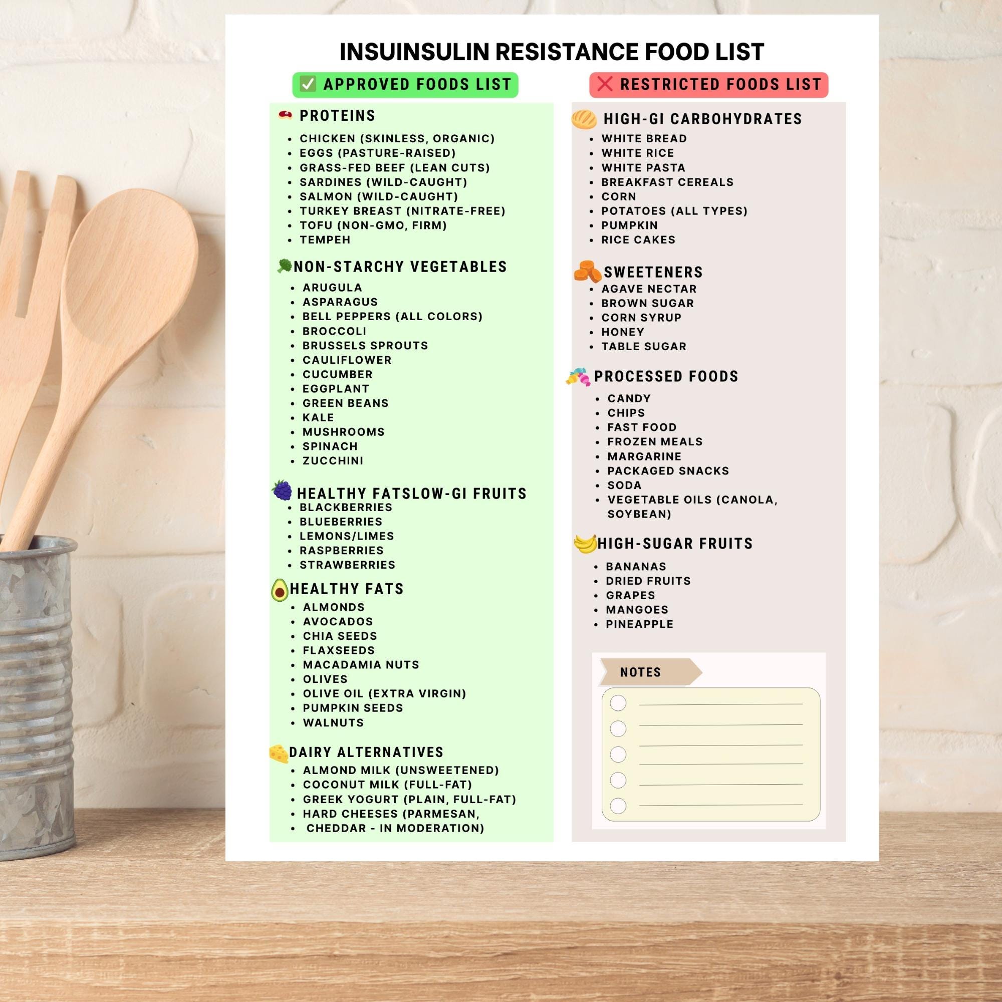 Insulin Resistance Food List Printable PDF| Low Glycemic Foods Guide ...
