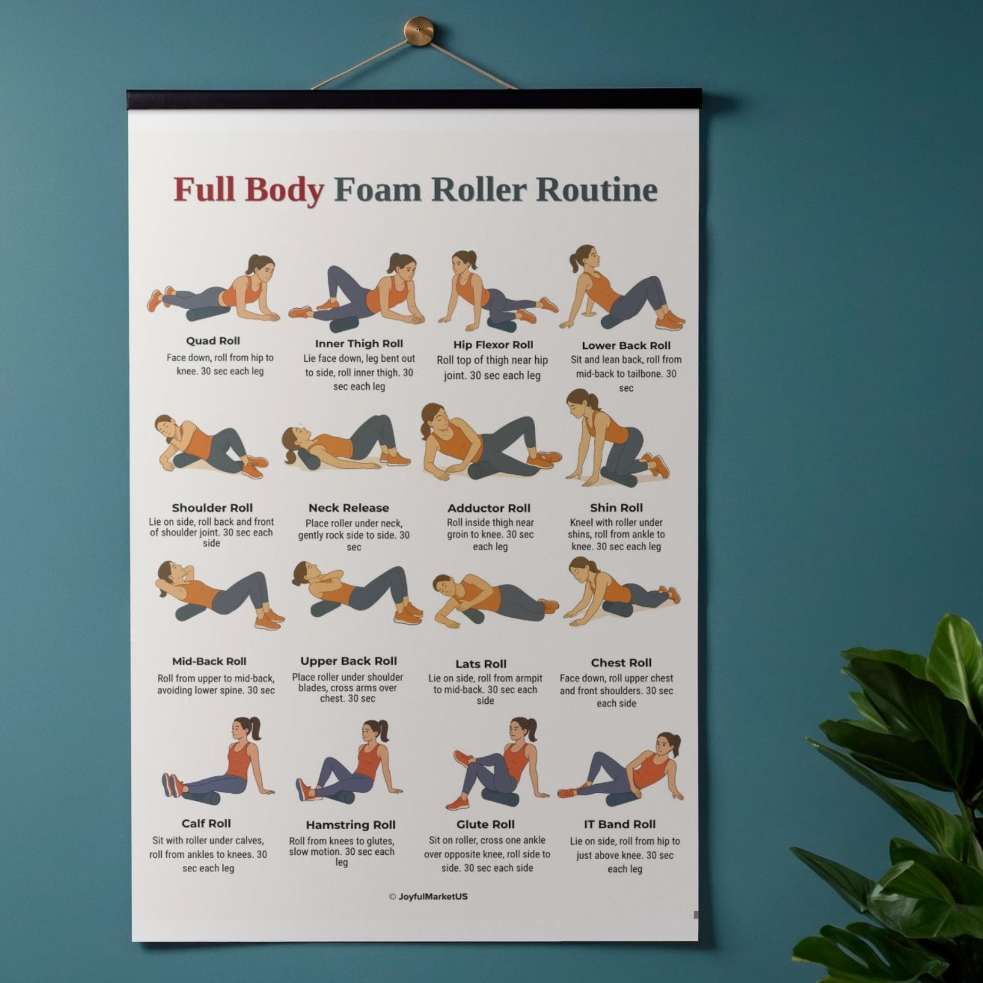 Full Body Foam Roller Routine Chart | Printable Foam Rolling Exercises ...