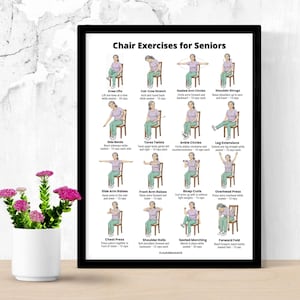 Chair Exercises for Seniors | Seated Chair Workout Chart | Printable ...
