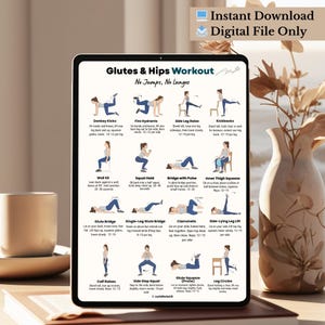 Glutes and Hips Workout | Printable Exercise Chart | No Jump Home ...