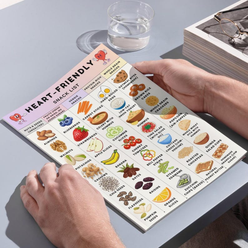 Low Sodium Snack List, Heart-friendly Snacks Printable PDF, High ...