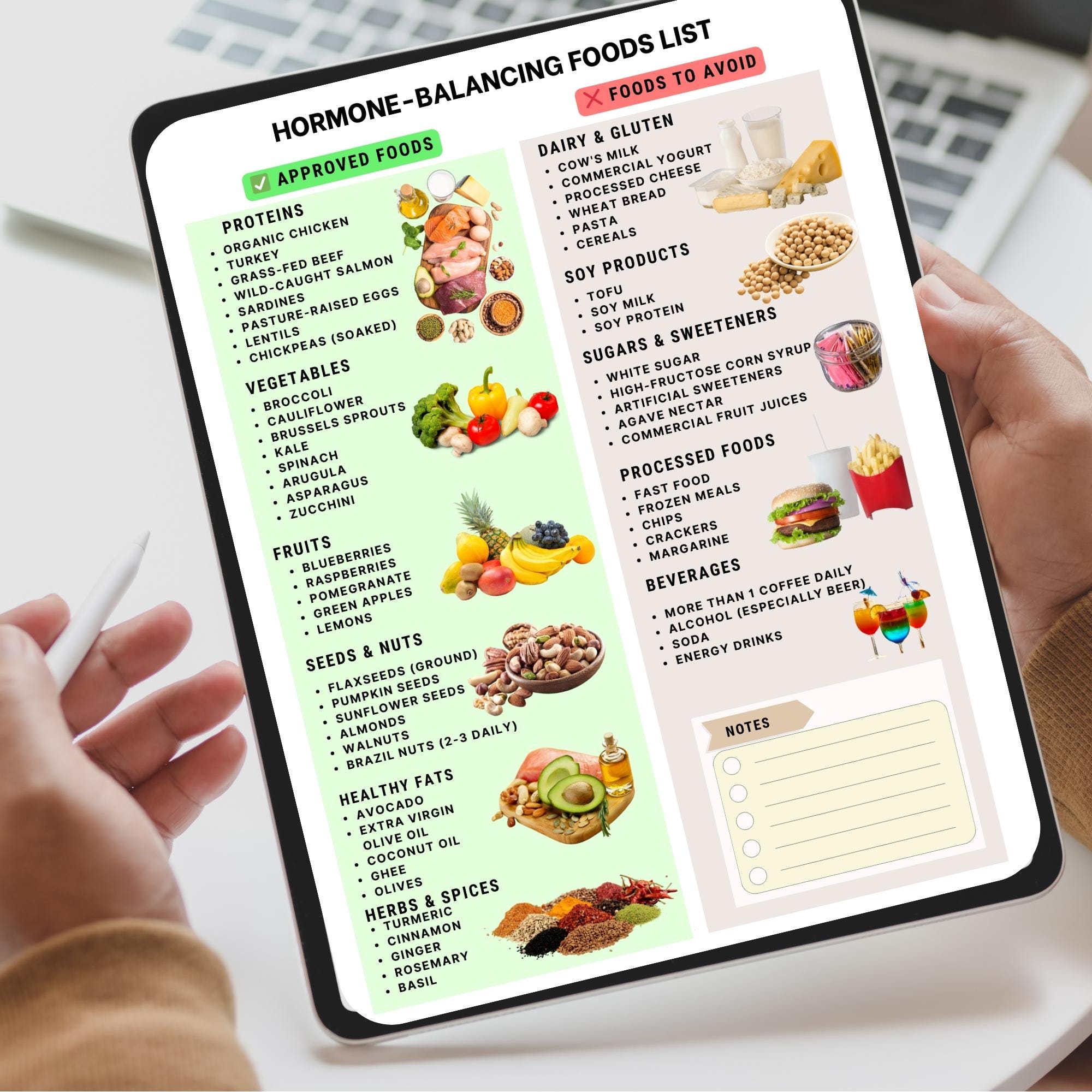 Hormone Balance Food List Printable PDF – PCOS & Thyroid Diet Guide ...