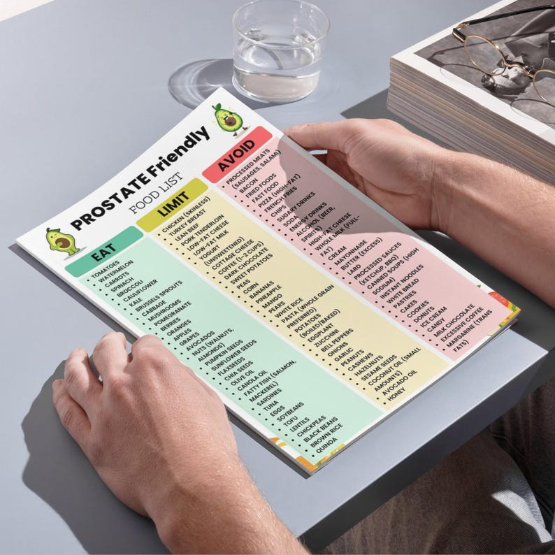Prostate Friendly Food List, Prostate Diet Printable, Digital Grocery ...