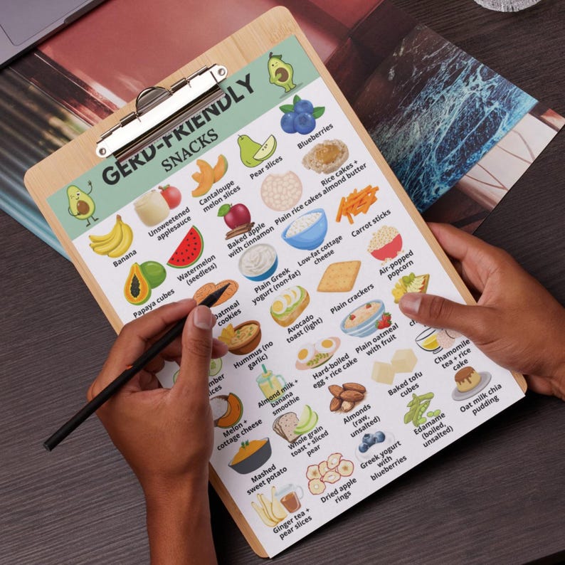 Gerd-friendly Snacks List, Acid Reflux Snack Ideas Printable, Reflux ...