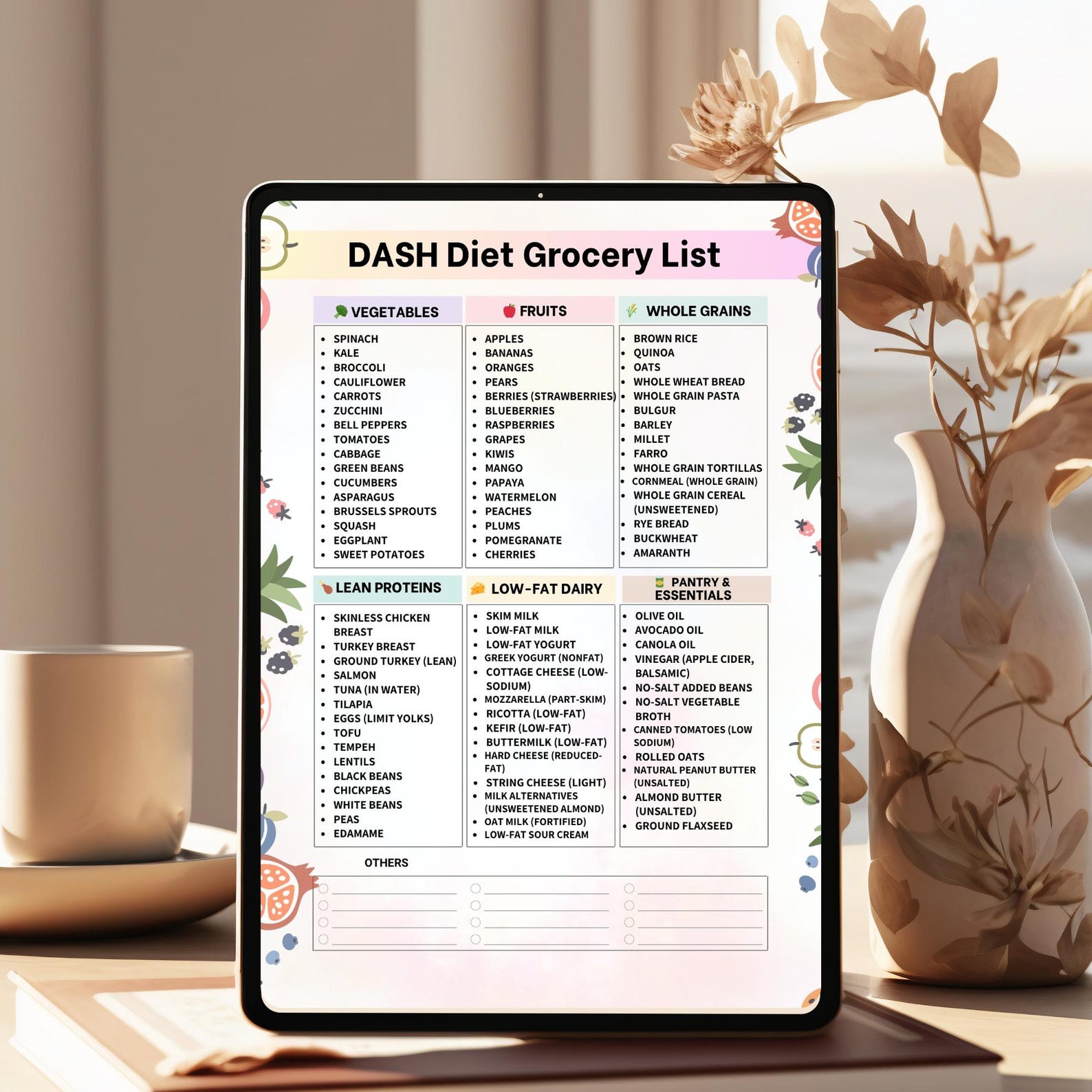 DASH Diet Grocery List, DASH Diet Food List, High Blood Pressure Diet ...