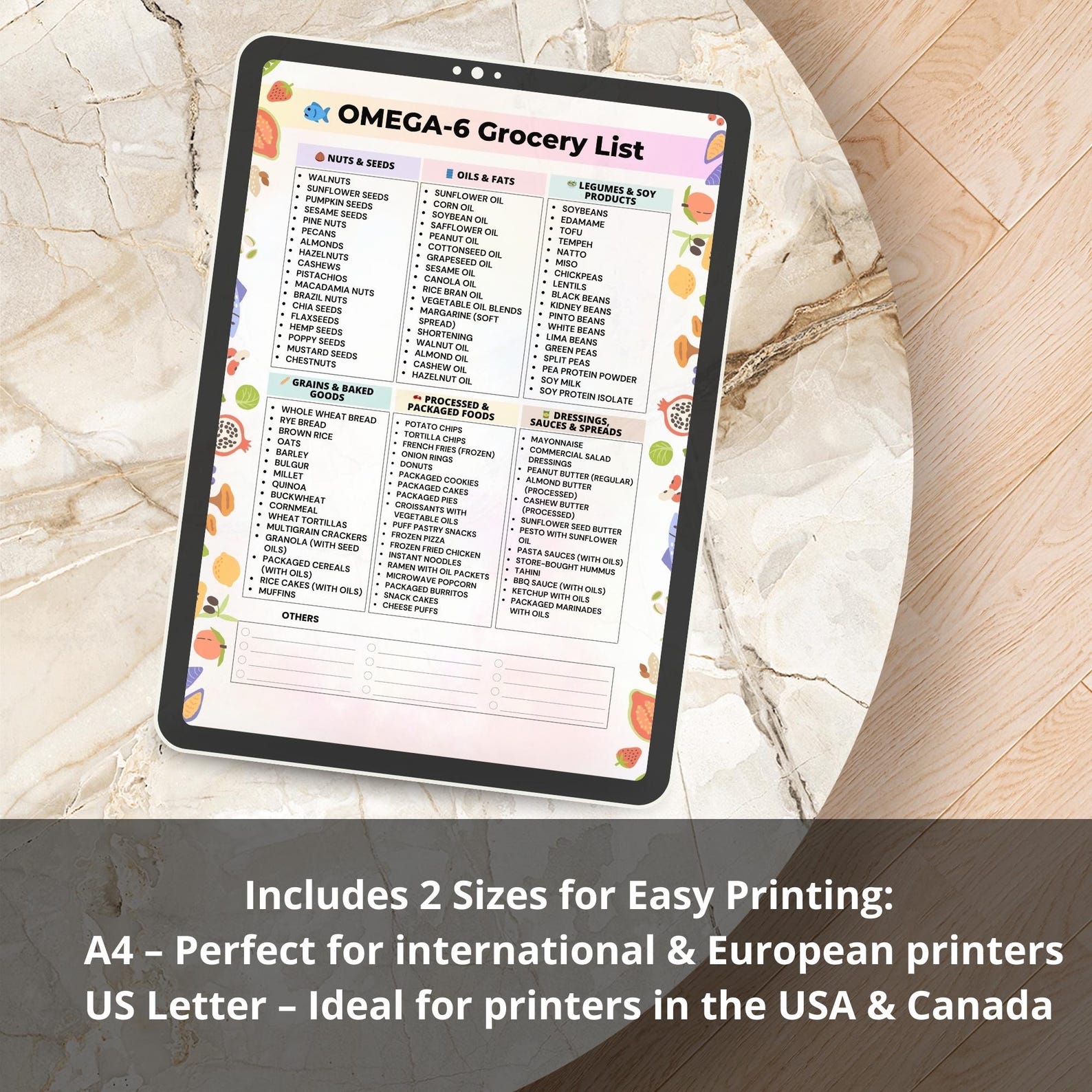 Omega 6 Grocery List Printable | Omega 6 Food List PDF | Omega 6 Foods ...