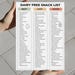 Dairy Free Snack List Printable | Dairy Free Snacks PDF | Snack List ...