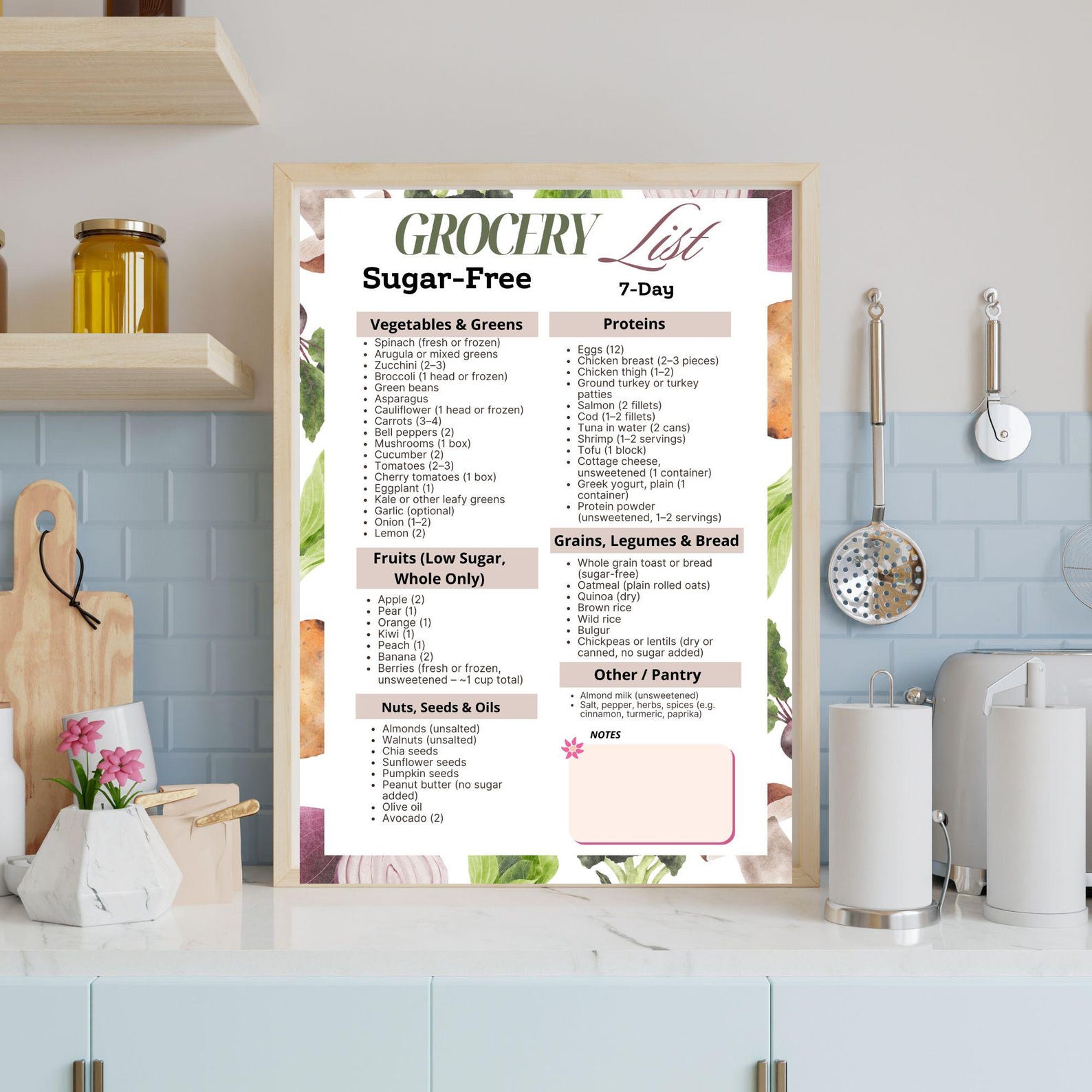 Sugar-free Meal Plan PDF – 7 Day Sugar-free Menu + Sugar-free Grocery ...