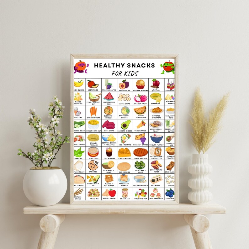 Healthy Snacks for Kids Printable | School Lunch Toddler Snack List ...
