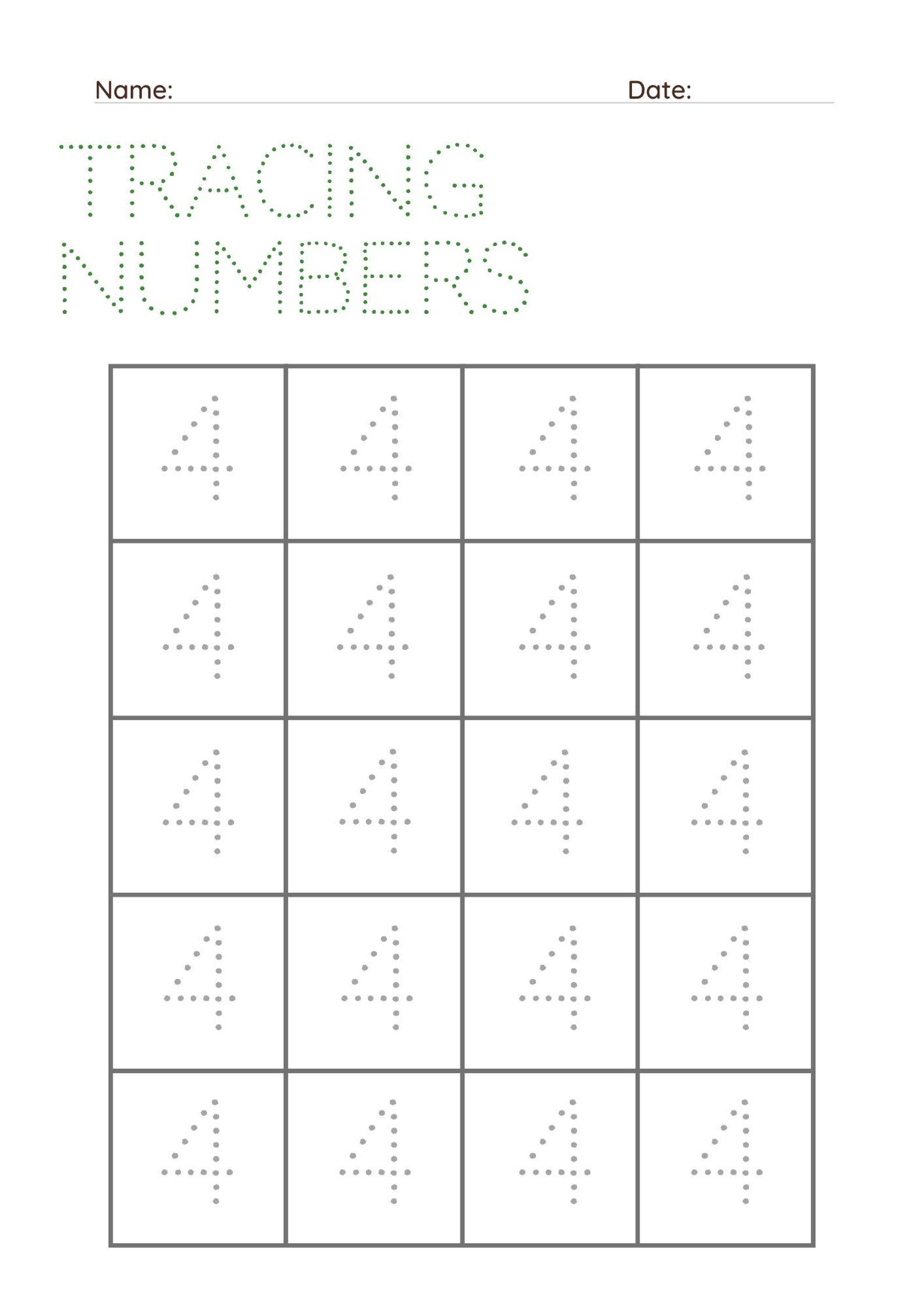 Tracing Numbers Worksheet for Kids | Printable 1-10 Number Tracing ...