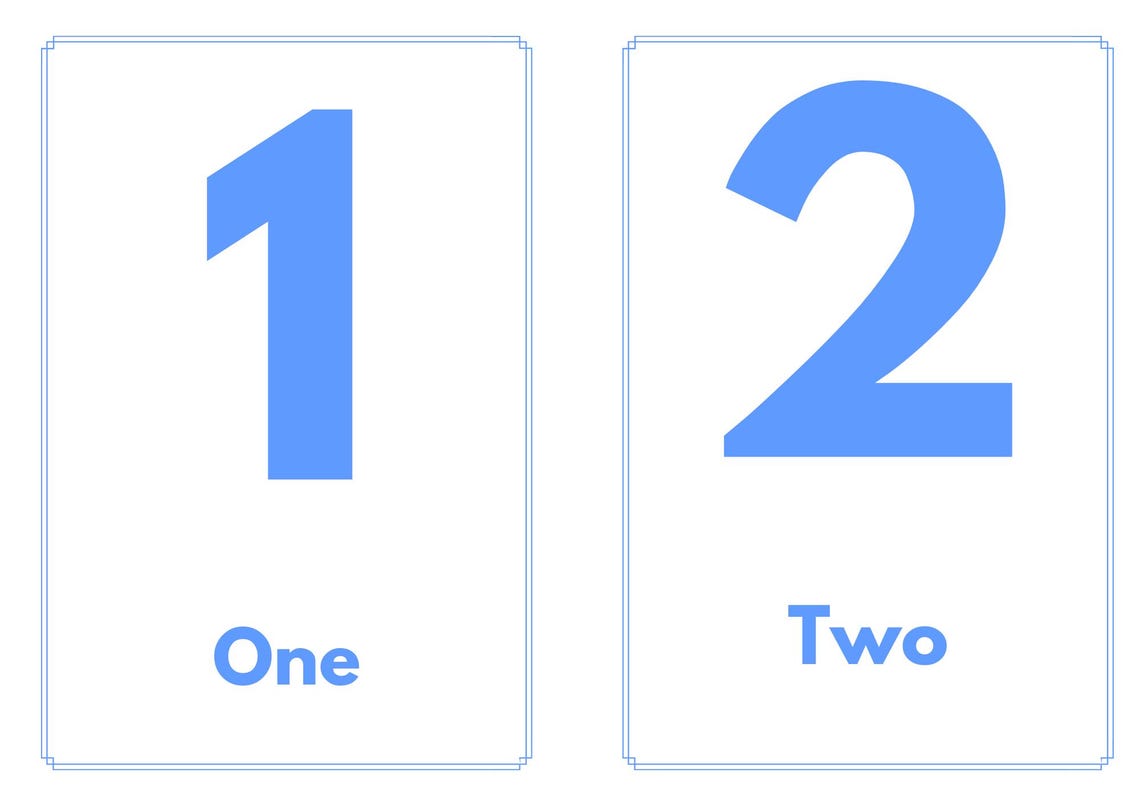 Number Flashcards 1-10 Printable | Preschool & Toddler Counting Cards ...