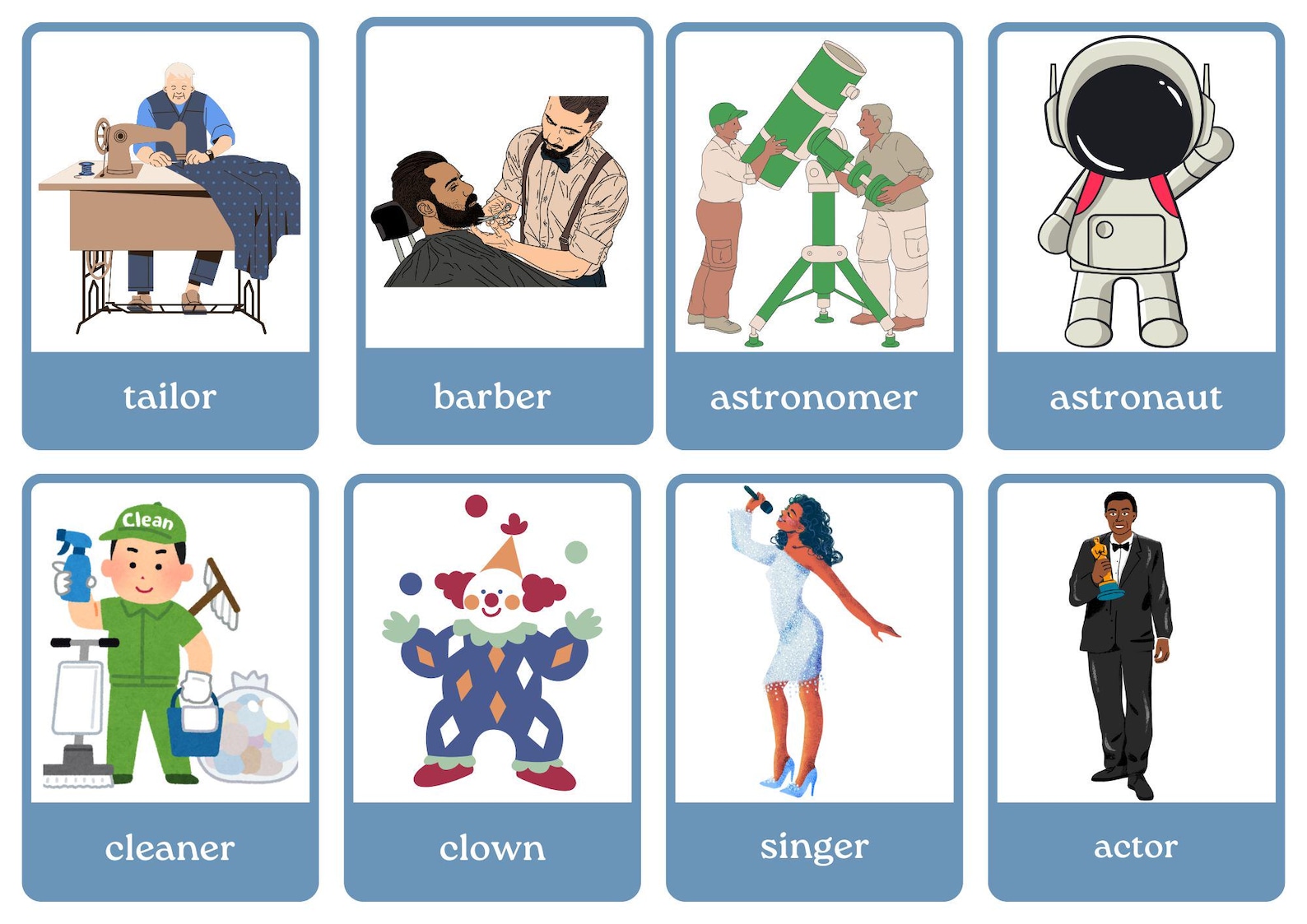 Profession Flashcards for Kids Community Helpers, Jobs Learning Cards ...