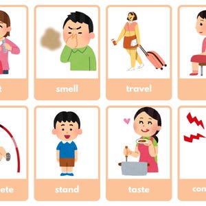 Action Verbs Flashcards for Kids Printable Verb Cards for ESL ...